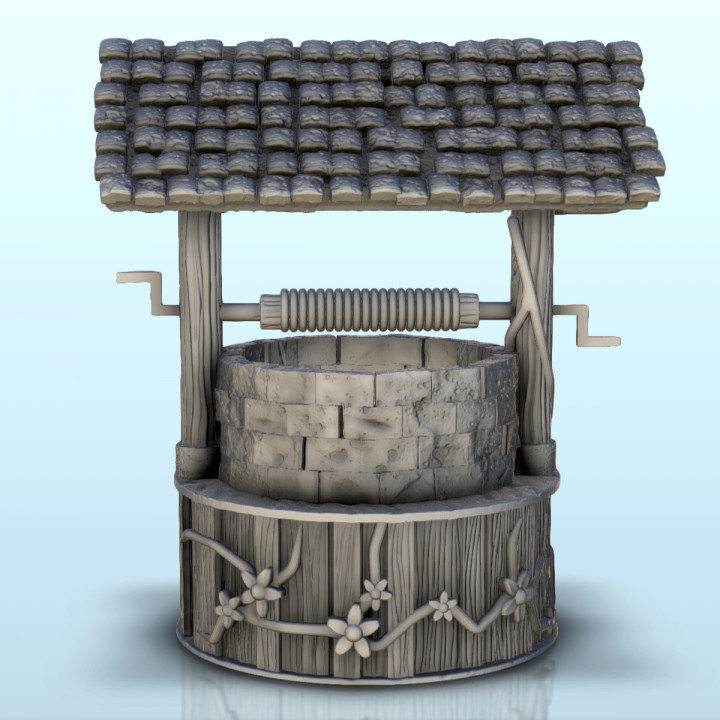3D Printable Wooden and stone well with vegetation (8) - Alkemy Lord of ...