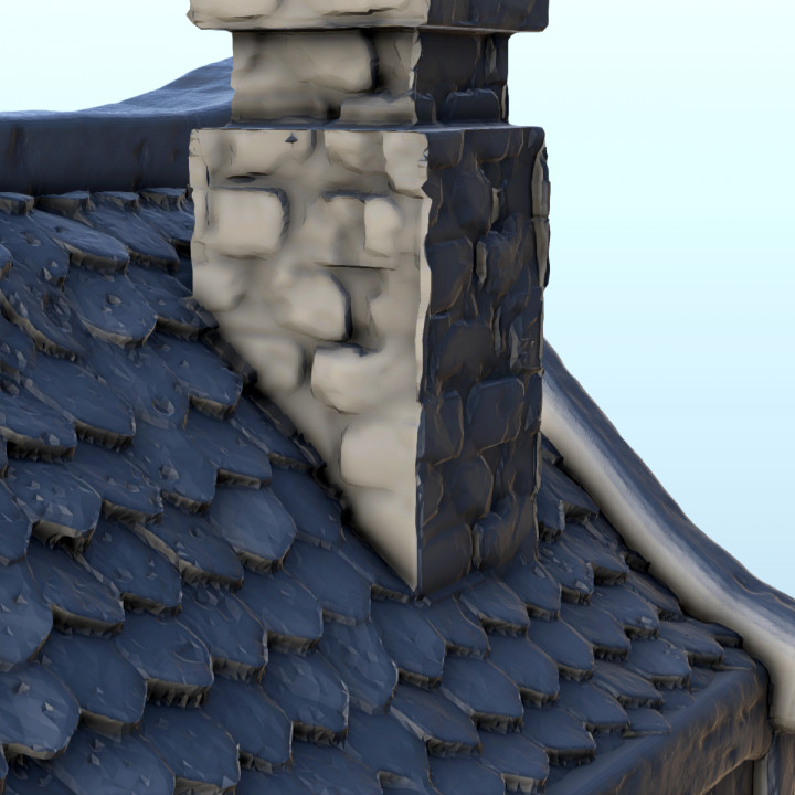 3D Printable Fantasy alchemist house with cistern and pipes (7 ...