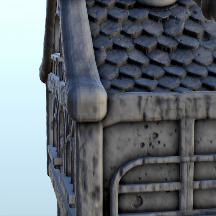 3D Printable Fantasy alchemist house with cistern and pipes (7 ...