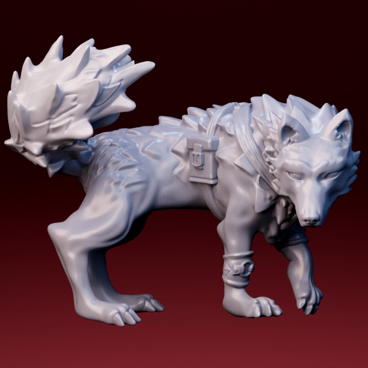 3D Printable Wolf Companion by Pudgle