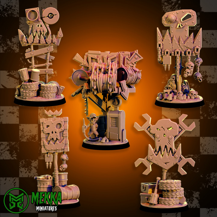 3D Printable Objective Marker set by Mekka Miniatures