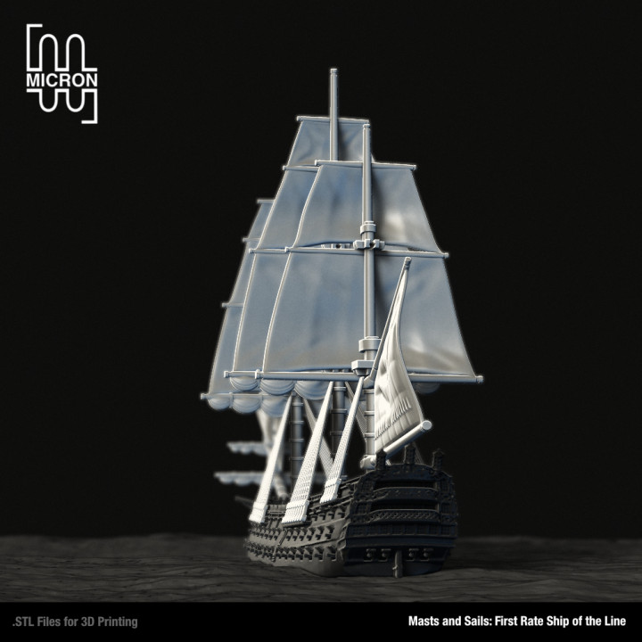 3D Printable Masts, Sails and Ratlines: First Rate Ship of the Line by ...