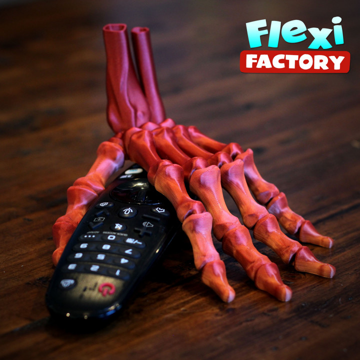 3D Printable FLEXI PRINT-IN-PLACE SKELETON HAND by Flexi Factory