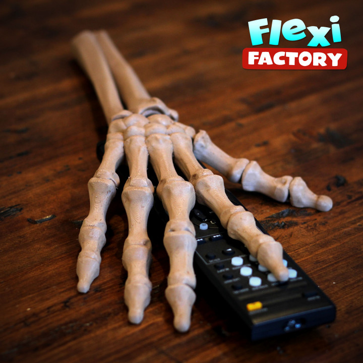 3D Printable FLEXI PRINT-IN-PLACE SKELETON HAND by Flexi Factory