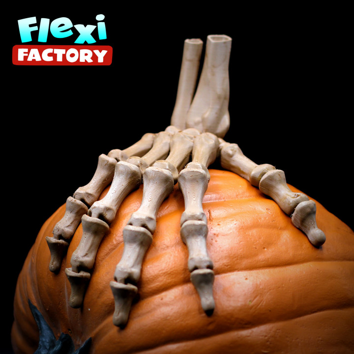 3D Printable FLEXI PRINT-IN-PLACE SKELETON HAND by Flexi Factory