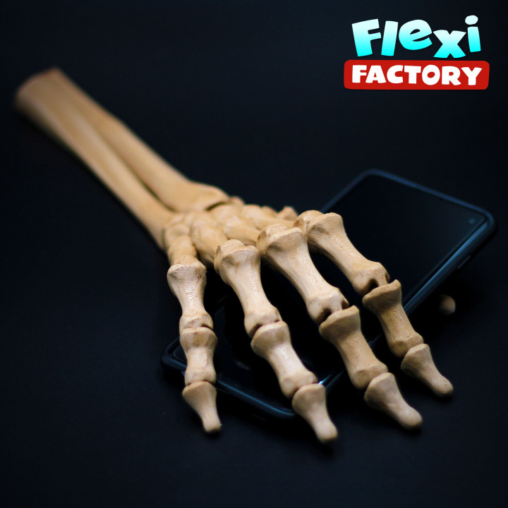 3D Printable FLEXI PRINT-IN-PLACE SKELETON HAND by Flexi Factory