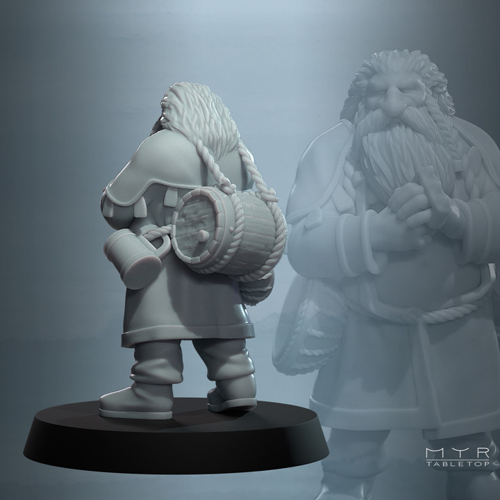 3D Printable Dwarf - Bard by Myr Tabletop