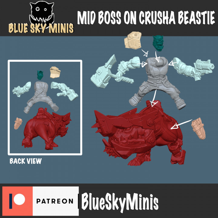 3D Printable Mid Boss on Crusha Beastie by Blue Sky Minis