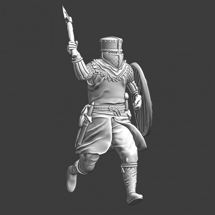3D Printable Medieval Danish Crusader running by Northern Crusades ...