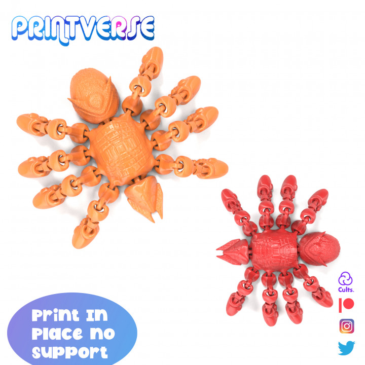 3D Printable Flexy Print In Place Spider by Printverse