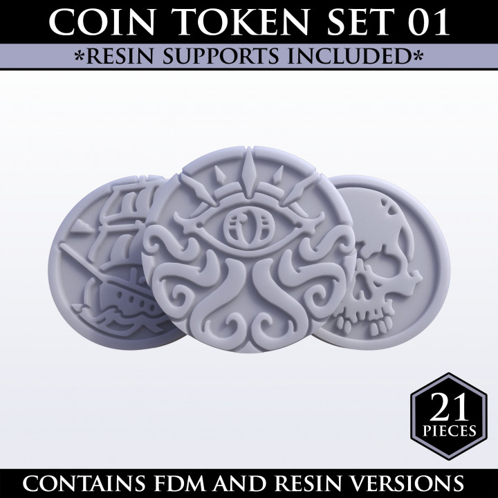 3D Printable Hexton Hills Coin Token Set 01 by Hexton Hills