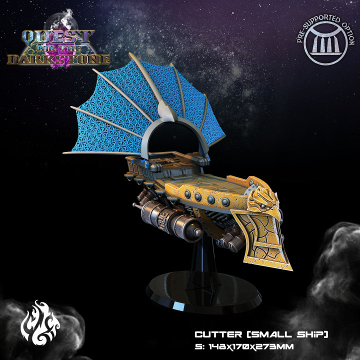 3D Printable Cutter, Small Ship by Crippled God Foundry