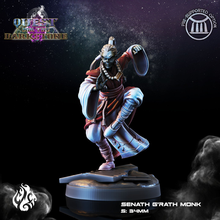 3D Printable Senath, the G’rath Monk by Crippled God Foundry