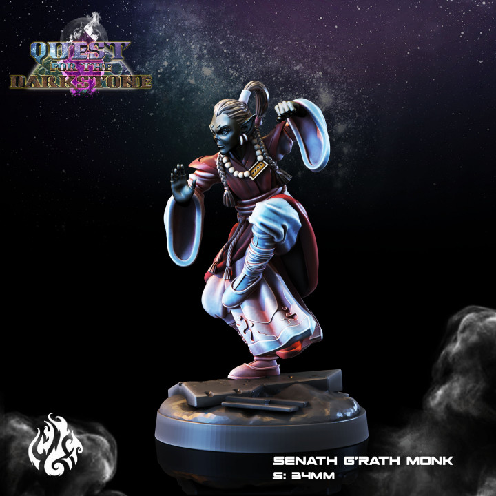 3D Printable Senath, the G’rath Monk by Crippled God Foundry