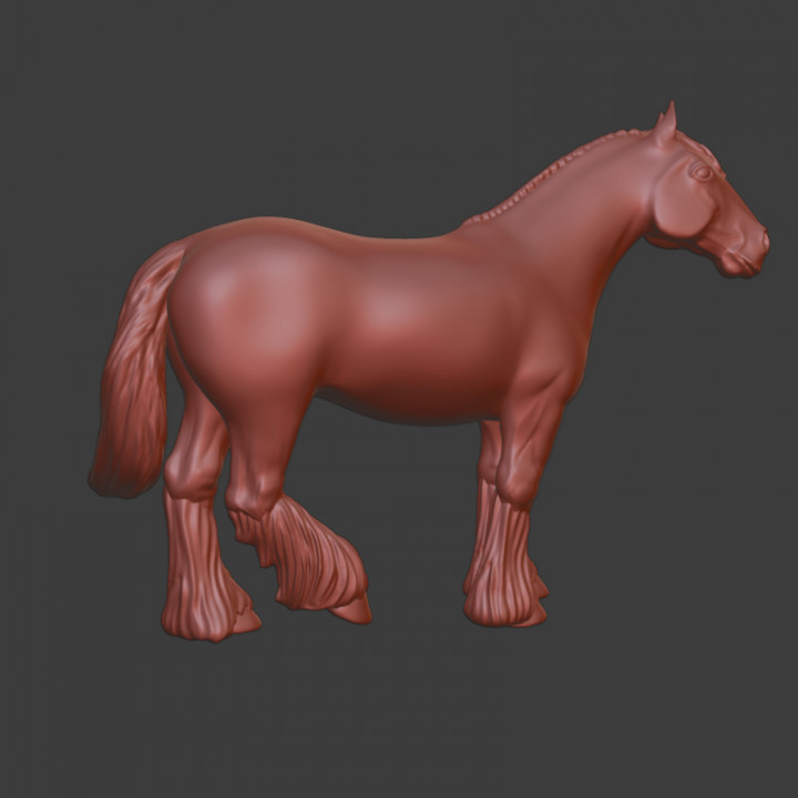 3D Printable Shire horse, draft horse by Ponyprint