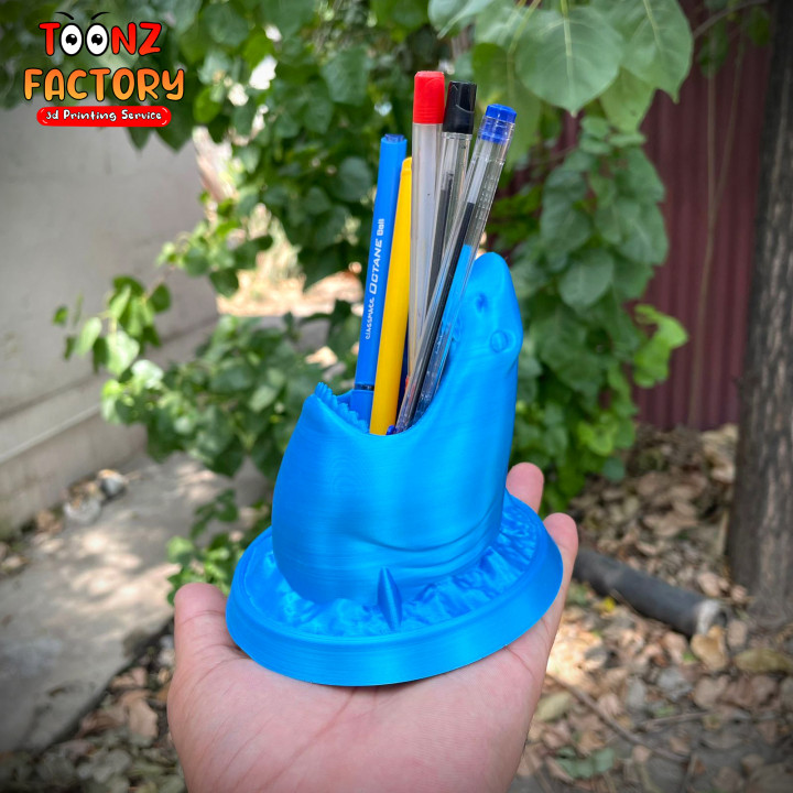 3D Printable Shark Pen Holder by Toonz Factory