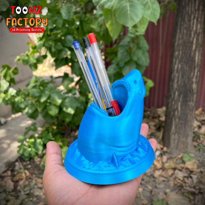 3D Printable Shark Pen Holder by Toonz Factory