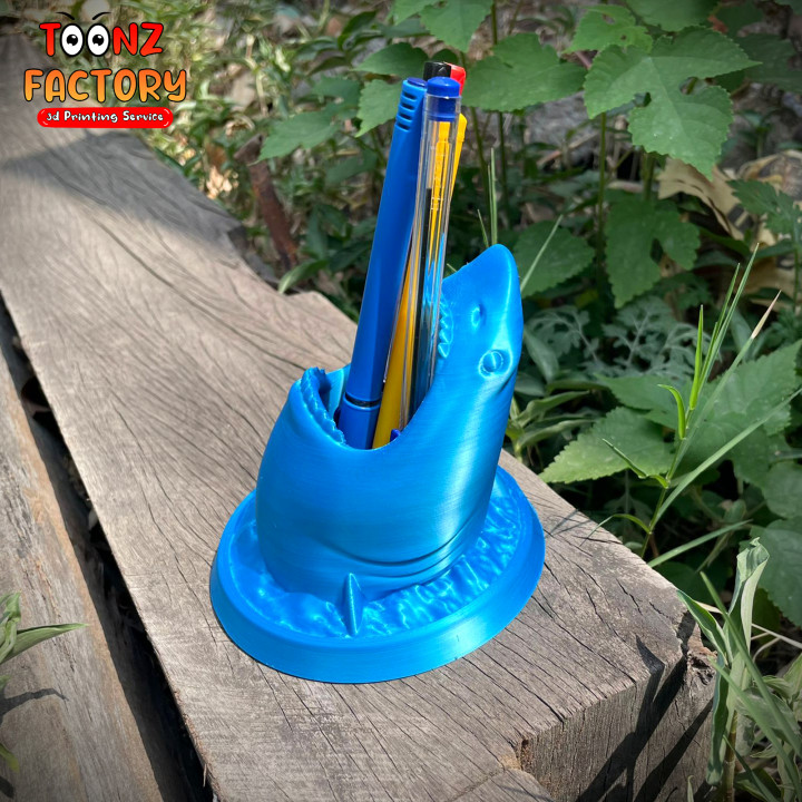 3D Printable Shark Pen Holder by Toonz Factory