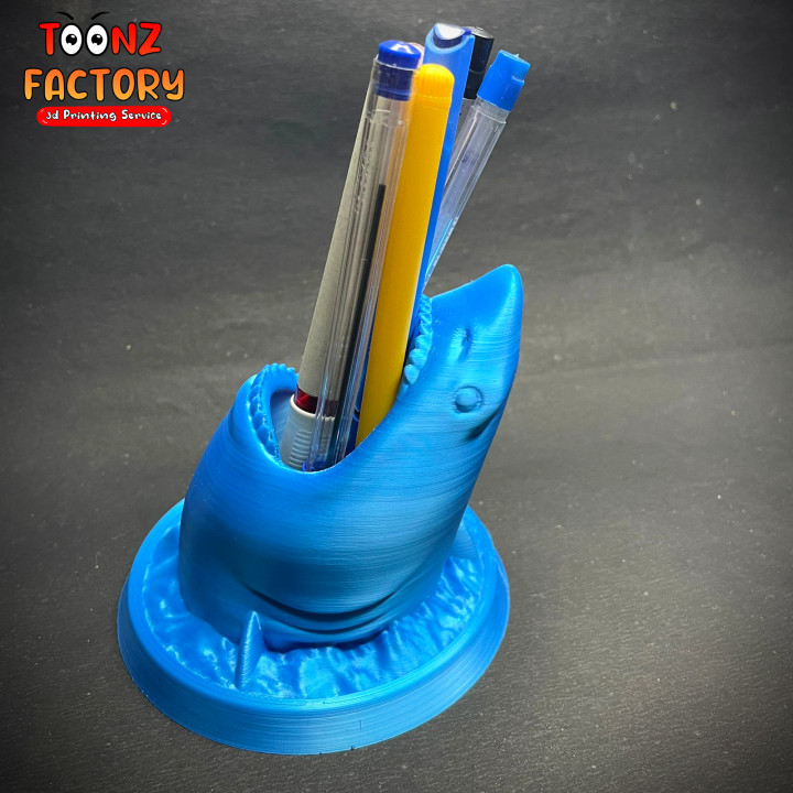 3D Printable Shark Pen Holder by Toonz Factory