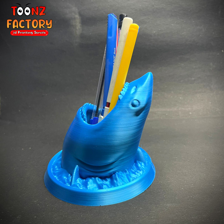 3D Printable Shark Pen Holder by Toonz Factory