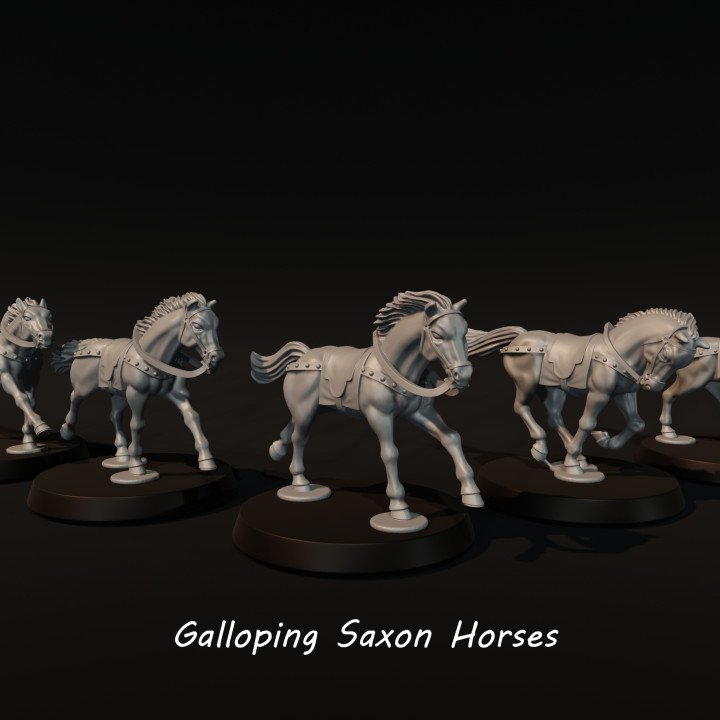 3D Printable Galloping Saxon Horses by Medbury Miniatures