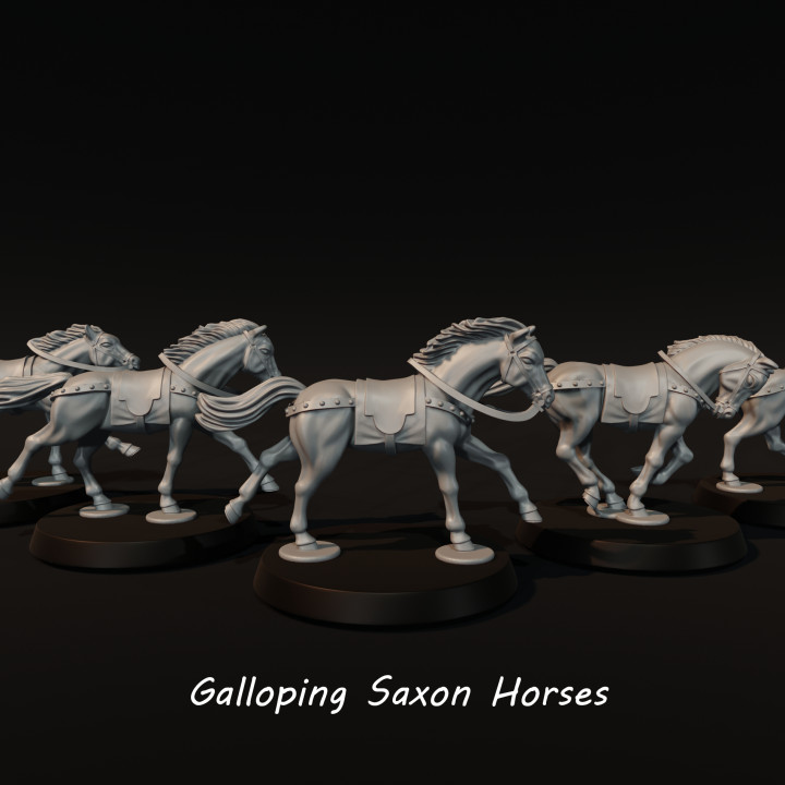 3D Printable Galloping Saxon Horses by Medbury Miniatures