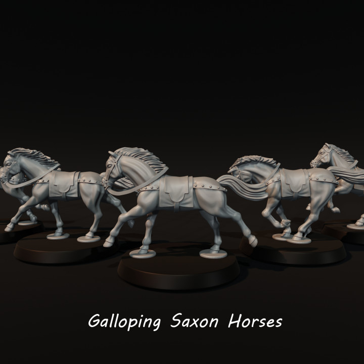 3D Printable Galloping Saxon Horses by Medbury Miniatures