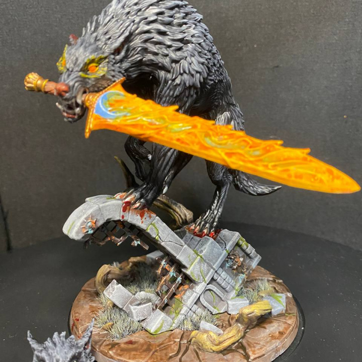 3D Print of Fenrir - The Old Wolf (Requiem Demon Hunters) by Dawnrucker