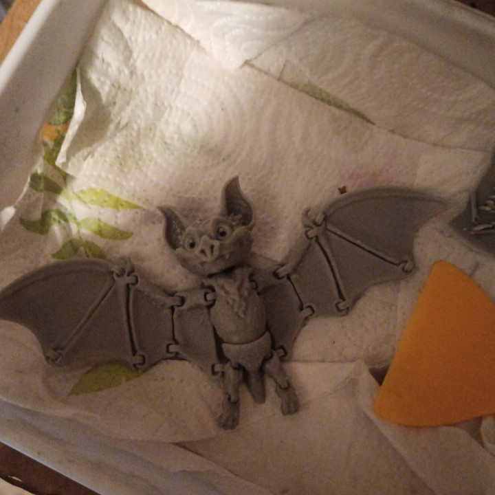 3D Print of Bat articulated toy, print-in-place body, snap-fit head ...