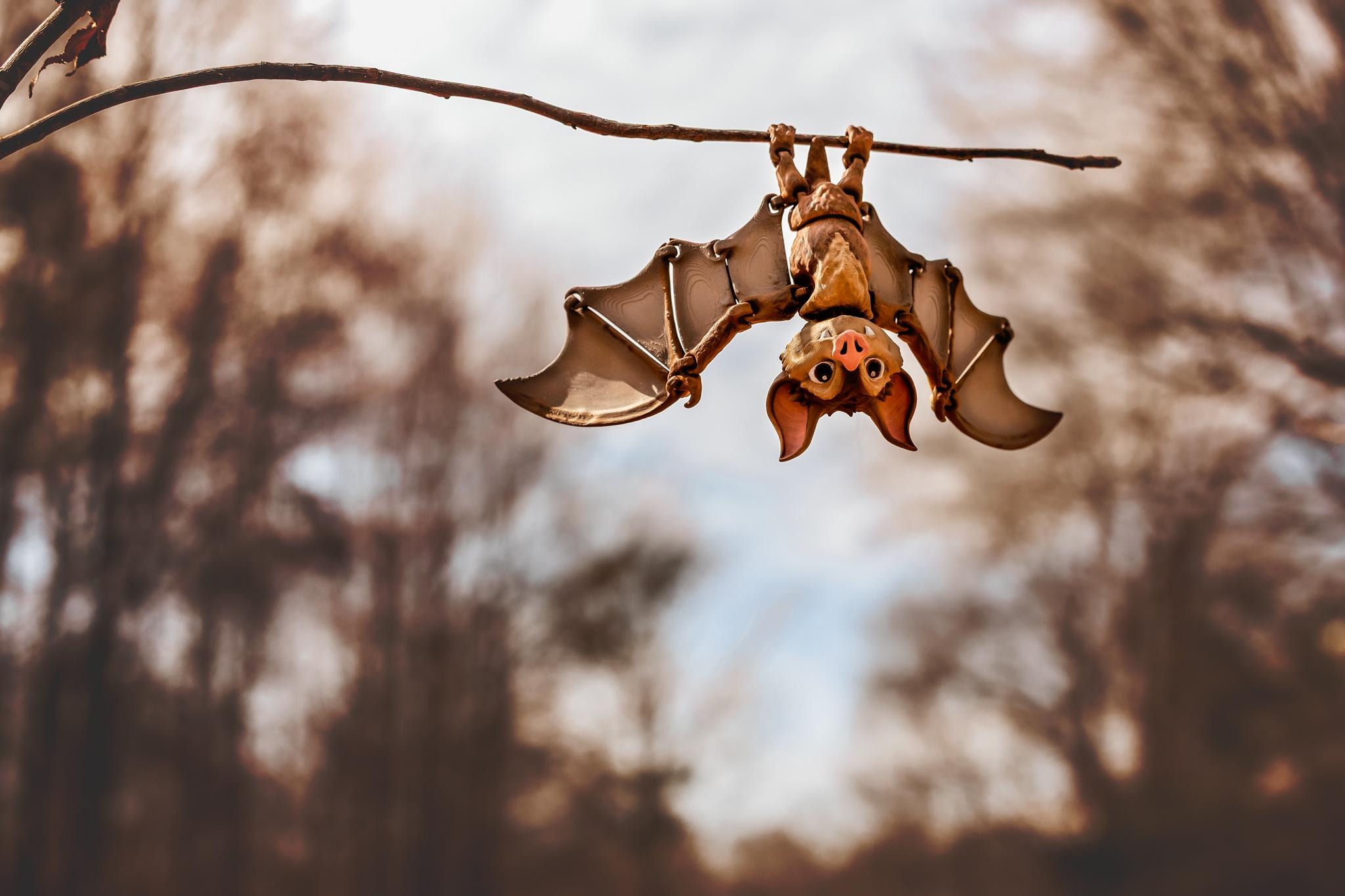 3D Printable Bat articulated figure, print-in-place body, snap-fit head ...