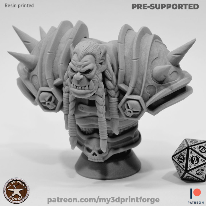 3D Printable Orc Boss Bust by My3DPrintForge