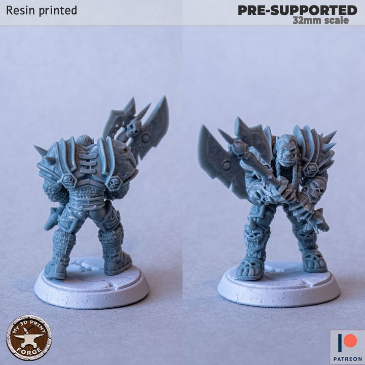 3D Printable Orc Boss Attack Pose Updated by My3DPrintForge