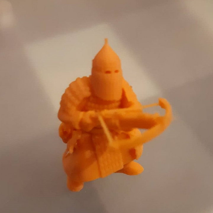 3D Printable Turko Mongol Warrior with crossbow by MGMoogii