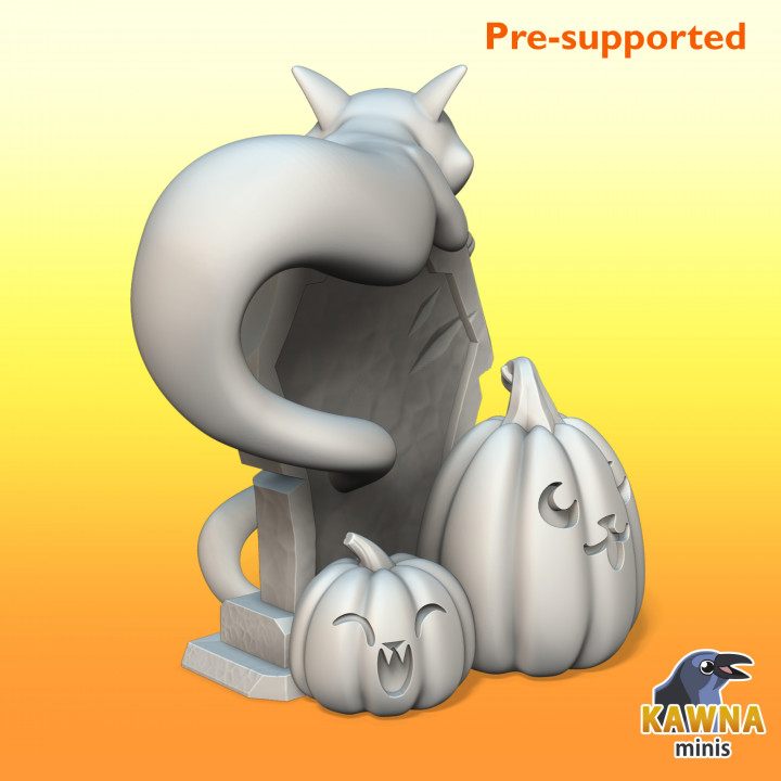 3D Printable Ghost Cat Figure by Kawna Minis