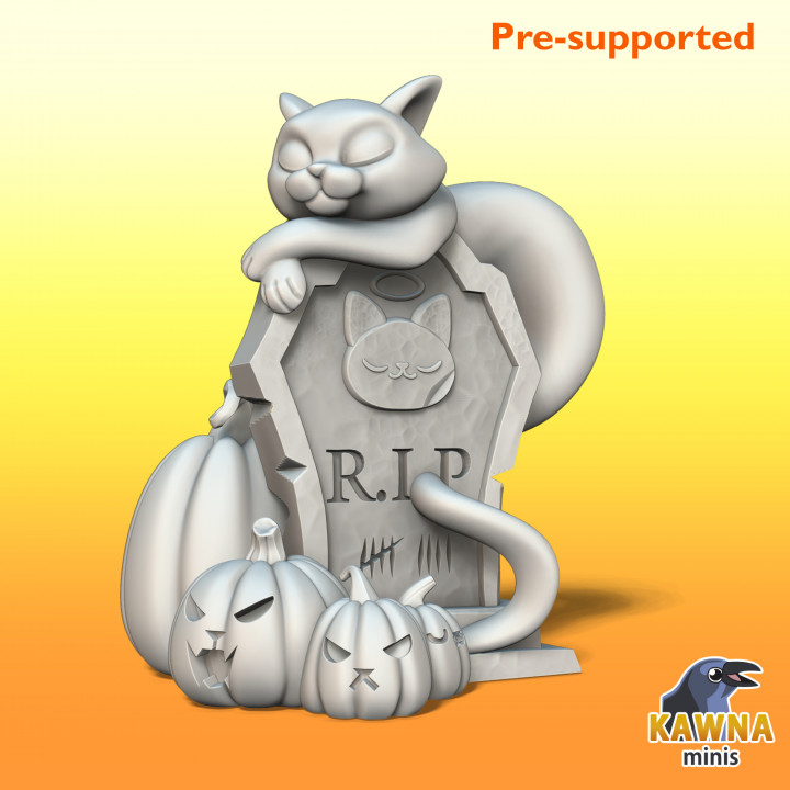 3D Printable Ghost Cat Figure by Kawna Minis