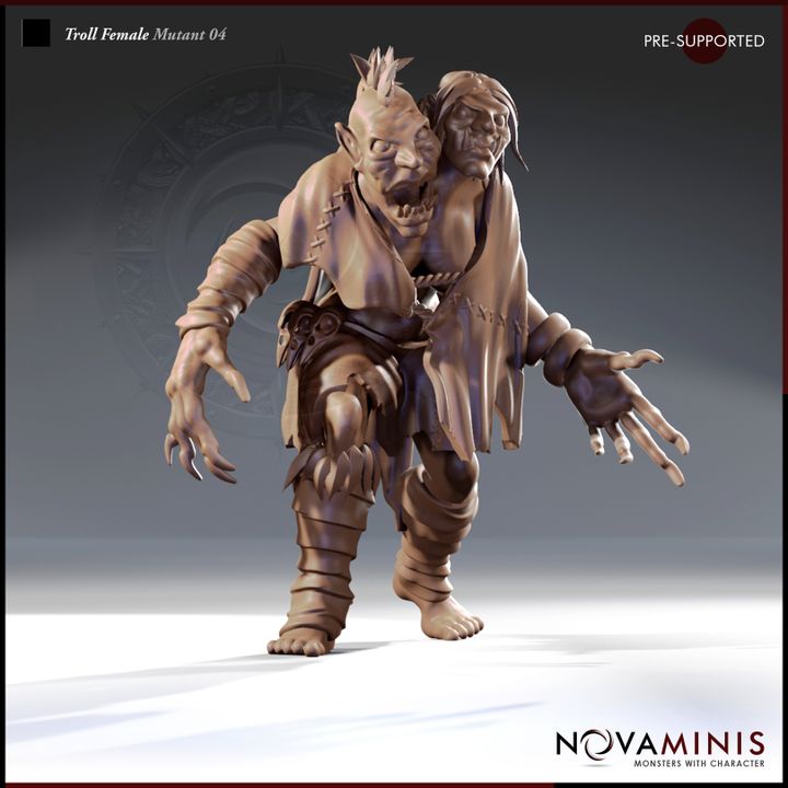 3D Printable Troll Female Mutant 04 by NovaMinis