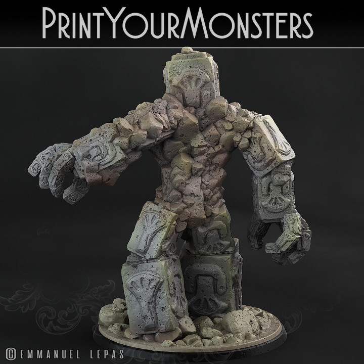 3D Printable ROCK GOLEM by PrintYourMonsters