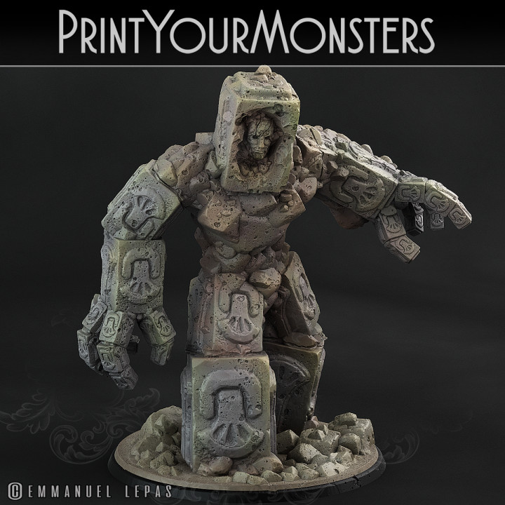 3D Printable ROCK GOLEM by PrintYourMonsters