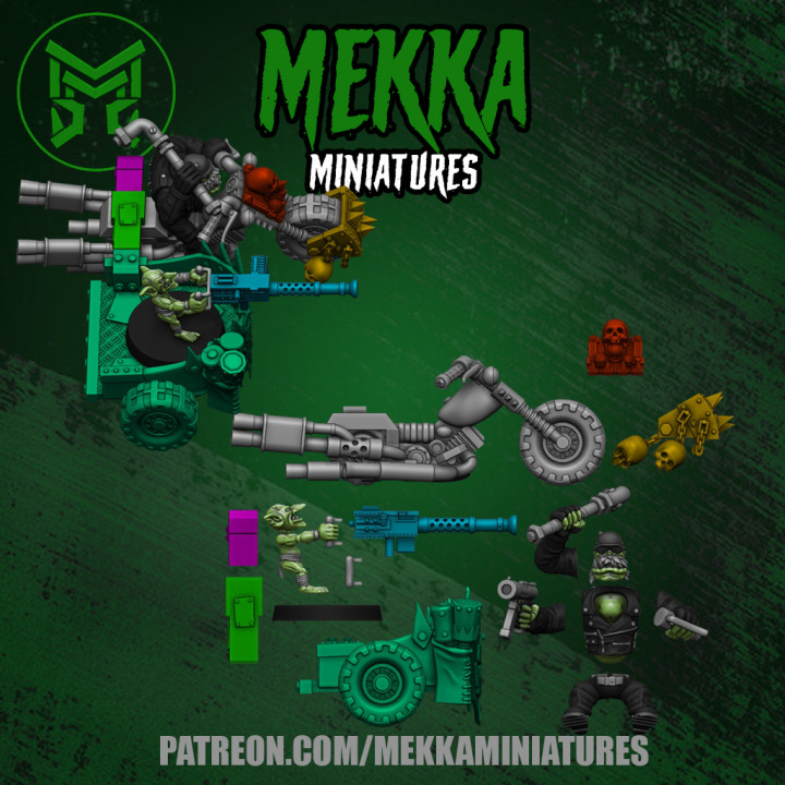 3D Printable Orc Biker Set by Mekka Miniatures