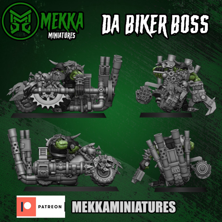 3D Printable Orc Biker Set by Mekka Miniatures