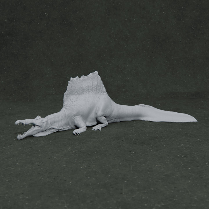 3D Printable Spinosaurus chilling 1-35 scale pre-supported dinosaur by ...