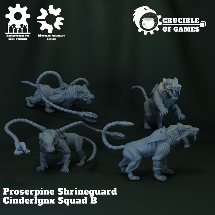 3D Printable Proserpine Cinderlynx Squad B by Crucible of Games