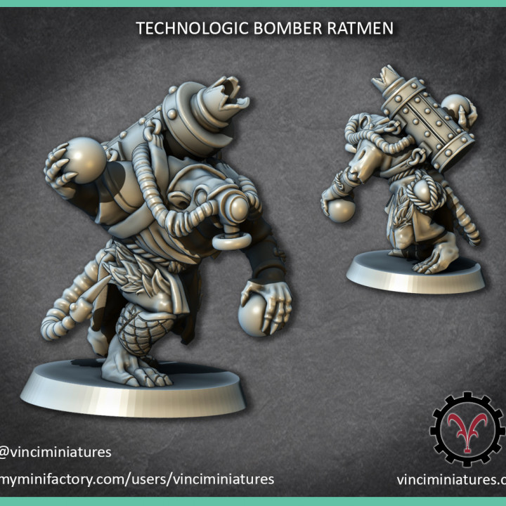 3D Printable BOMBER RATMEN SET 1 by vinciminiatures