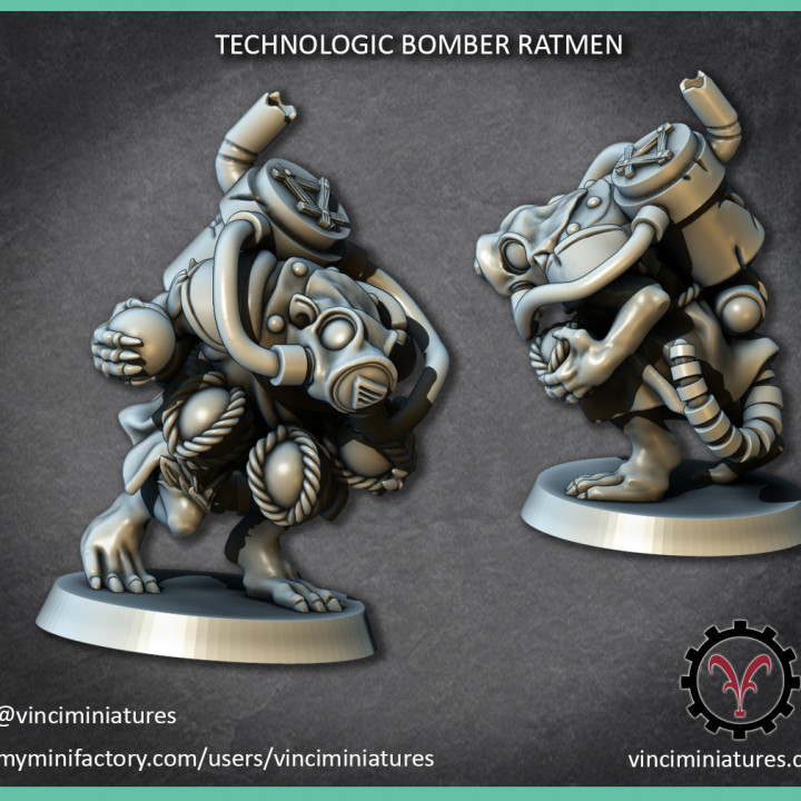 3D Printable BOMBER RATMEN SET 1 by vinciminiatures