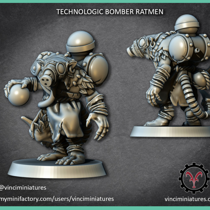 3D Printable BOMBER RATMEN SET 1 by vinciminiatures