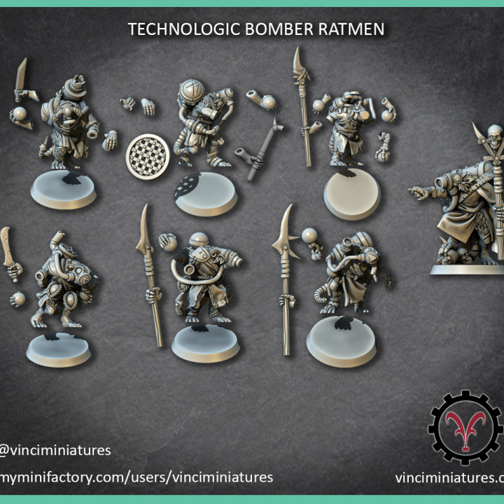 3D Printable BOMBER RATMEN SET 1 by vinciminiatures