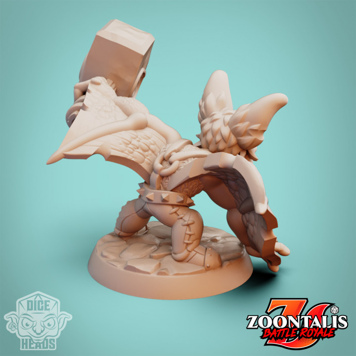 3D Printable Bat Barbarian (pre-supported included) by Dice Heads