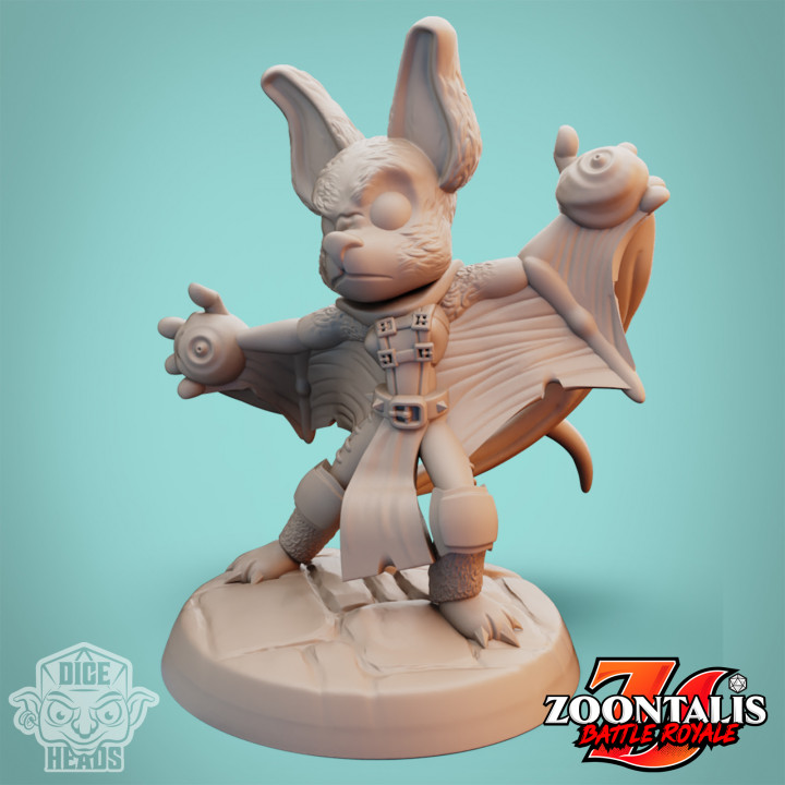3D Printable Bat Wizard (pre-supported included) by Dice Heads