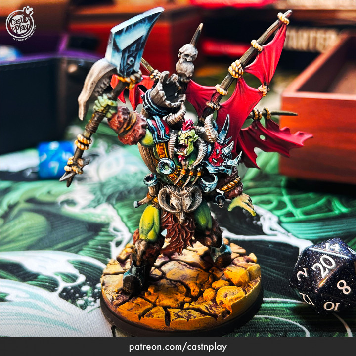 3D Printable Orc Tribe Bannerman (Pre-Supported) by Cast n Play