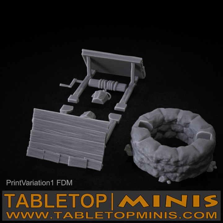 3D Printable Water Well by TableTopMinis